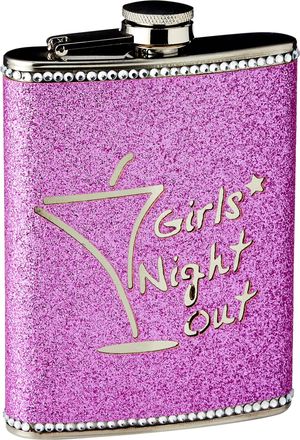 Premier Housewares 0508075 Flachmann aus Edelstahl Pink Girls Night Out, 8 Unzen