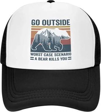 Generic Casquette personnalis&eacute;e &laquo; Sortez sc&eacute;nario Catastrophe : Un Ours Vous Tue &raquo; de Camionneur Adulte Ajustable Baseball Unisexe Papa Cadeaux pour Les Amate