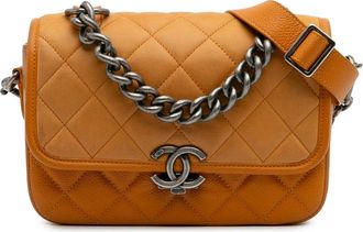 Chanel Hobo Bags - Small Quilted Iridescent Calfskin and Caviar Daily - Gr. unisize - in Orange - für Damen