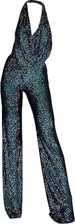 Generic Combinaison &agrave; manches courtes pour femme - Combinaison d&eacute;t&eacute; europ&eacute;enne et am&eacute;ricaine - Sans manches - Col &agrave; paillettes - Pantalon pour femme - Barbote