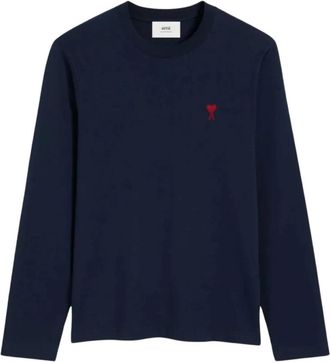 Ami Homme, Tops, Bleu, Taille: S Ami de Coeur T-shirt &agrave; manches longues