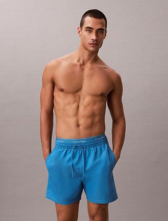 Calvin Klein Medium Badeshorts Mit Tunnelzug - Ck Essentials - Cendre Blue - Herren - 2XL