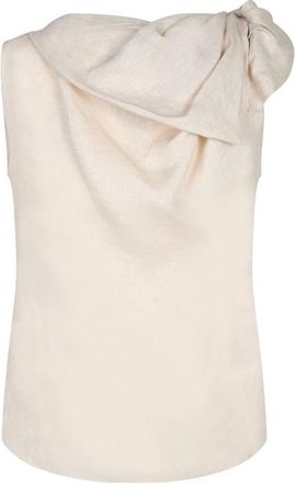 Fabiana Filippi Femme, Blouses et Chemises, Beige, Taille: 38 FR Drape Sleeveless Top