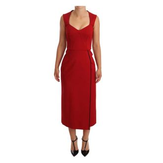 Dolce & Gabbana Femme, Robes, Rouge, Taille: 34 FR Robe Midi Rouge