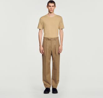 Sandro Pantalon de costume large en laine