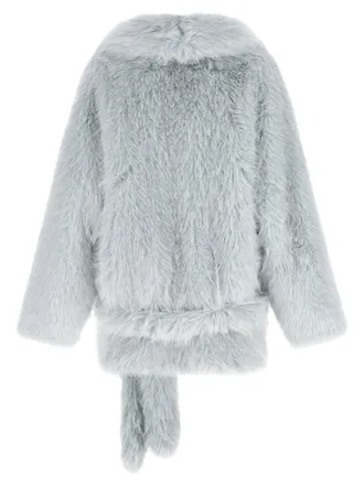 Pinko Faux Fur Shawl Collar Jacket - gray