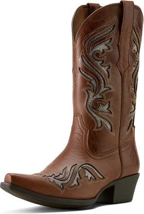 Ariat Womens Heritage Bliss X Toe Western Boots in Dark Tan, B Medium Width, Size 36.5, by Ariat