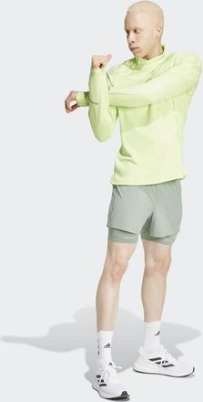 adidas adidas Performance - Ultimate - Short de course réfléchissant 2-en-1 - Vert argenté