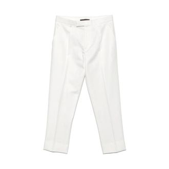 Ermenegildo Zegna Homme, Pantalons, Blanc, Taille: XL Pantalon Boutonn&eacute; avec Poches