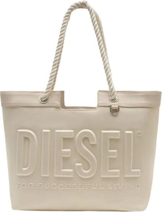 Diesel Femme, Sacs, Blanc, Taille: ONE Size 3D Shopper Bag