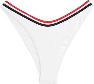 Tommy Hilfiger Femme, Maillots de bain, Blanc, Taille: 44 FR High Leg Cheeky