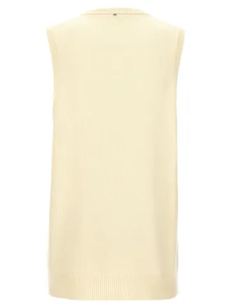 Sportmax Womens Bicolor Wool Sleeveless Jacket Clothing