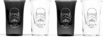 ThumbsUp! Shepperton Design STMTRPSG4 Original Star Wars - Set de 4 verres à shot Stormtrooper, Noire[Ancien Modèle]