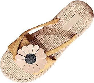 Generic Pantoufles d&eacute;t&eacute; plates pour femme - Tongs pour femme - Confortables - Antid&eacute;rapantes - Chaussures de plage d&eacute;contract&eacute;es - Chaussures plates - Mode pr