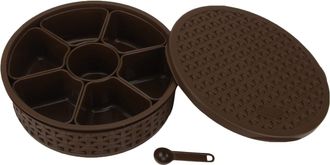 Kajal Perfumes Paris lus Spice Souk Gewürzbehälter Kunststoff, quadratisch, 7 Abschnitte, Mehrzweck-Masala-Rangoli-Dabba-Box-Set, Gewürzbox-Set - Silber (Masala-Box - 7 in