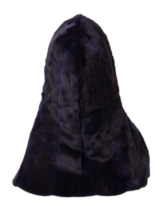 Dolce & Gabbana Womens Black Weasel Fur Whole Head Wrap Hat