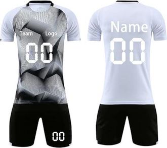 Generic Maillots et shorts de football personnalis&eacute;s avec num&eacute;ro de nom et logo de l&eacute;quipe pour enfants, adultes, jeunes fans, 1-4., L