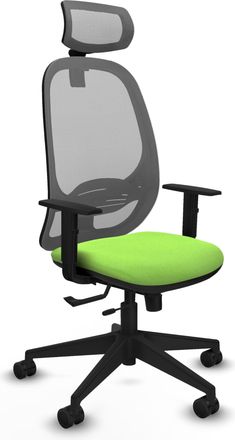 Piqueras y Crespo Arbeitsstuhl Cilanco mit 1D-Armen, h&ouml;henverstellbarer Lendenwirbelst&uuml;tze und h&ouml;henverstellbarem Kopfteil und Neigungsverstellung. Ausgestattet mit Syn