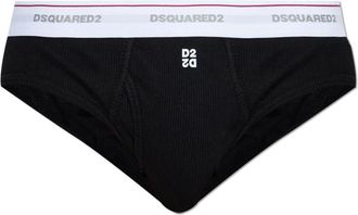 Dsquared2 Homme, Sous-v&ecirc;tements, Noir, Taille: 2XL Ribbed Briefs with Logo