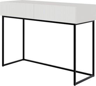 Selsey Selsey - veldio - Coiffeuse avec tiroirs - 110 cm - blanc - avec pieds noirs