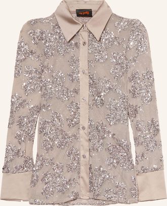 Miss Goodlife Miss Goodlife Hemdbluse Mit Pailletten beige