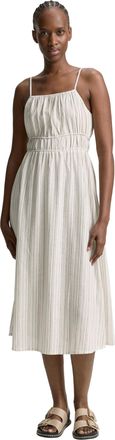 Tom Tailor Damen 1046650 Kleid, 37833-White Olive Vertical Stripe, XL