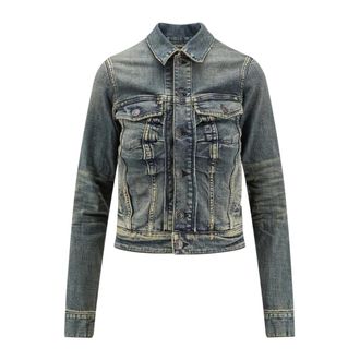 Balenciaga R&uuml;schenprofil Baumwolljacke - - Jackets - Damen - Blau - S
