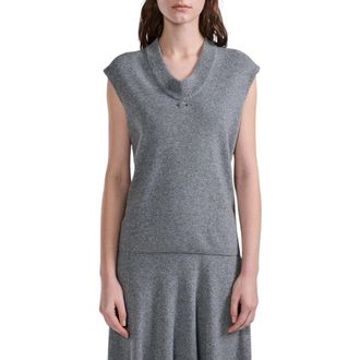 Barbara Bui &Auml;rmelloser Pullover aus Wolle und Kaschmir - - Knitwear - Damen - Grau - S