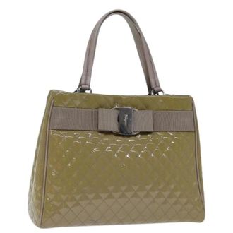 Ferragamo Sac &agrave; main en toile enduite Pre-owned - Femme - Pre-owned - Vert - Taille: ONE Size