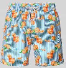 MC2 Saint Barth Straight Fit Badeshorts mit Logo-Patch Modell Gustavia