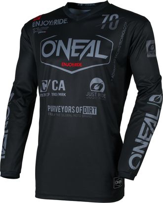 O'Neal Oneal Element Brand Motocross Langarm Jersey schwarz/grau 2026: Gr&ouml;&szlig;e: XXL (60/62)