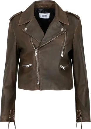 Mauro Grifoni Femme, Vestes, Brun, Taille: 38 FR Veste en cuir Nappa