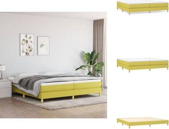 vidaXL Bettgestell ohne Matratze Grün 200x200 cm Stoff - Bettes Gestell - Doppelbett - Holzrahmen - Lattenrost - Grünes Bett