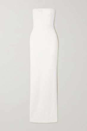 Alex Perry Robe De Mari&eacute;e Bustier En Cr&ecirc;pe Satin&eacute; Cassidy - Blanc