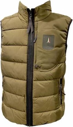 Aeronautica Gilet rembourré ultralight AB3023 nylon crinkle irisé homme veste veste sans manches flèches tricolor, Dark Olive, L