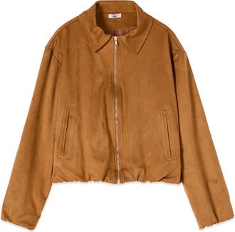 Oltre Femme, Vestes, Brun, Taille: 44 FR Veste Courte avec Fermeture &Eacute;clair