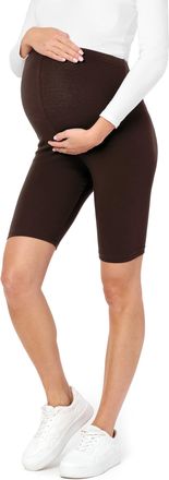 Be Mammy Damen Kurze Umstandsleggings Bequeme und Schwangerschaftsleggings aus Baumwolle Umstandshose Umstandsmode f&uuml;r Sommer BE20-228 (Braun, 4XL)