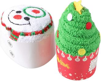 Healifty Weihnachtshandtuch-Set, Weihnachtshandtuch, Geschirrtuch, wei&szlig;e Baumwolle, Weihnachtsbaum und Schneemann, 2 St&uuml;ck