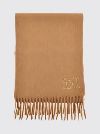 Max Mara &Eacute;charpe bicolore en pure laine avec monogramme brod&eacute; et franges