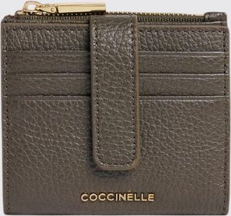Coccinelle Porte-cartes &agrave; deux volets Metallic Soft en cuir grain&eacute;