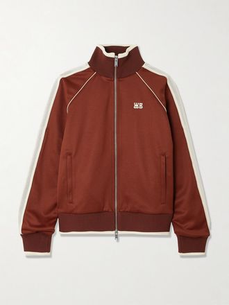 Wales Bonner Anthem Trainingsjacke Aus Jersey Mit Mesh-eins&auml;tzen Und Stickerei - Braun