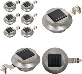 vidaXL Outdoor Solarleuchten 6 Stück led Rund 12 cm Weiß - Outdoor Beleuchtung - Solarlaterne - Gartenbeleuchtung - Wandleuchte - Terrasse Beleuchtung