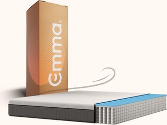 Emma Original Lite+ Matratze 160x200 cm - 22 cm Hybridmatratze mit 3-Zonen-Taschenfederkern & Kaltschaum - atmungsaktive Matratze mit kühlendem Bezug für e