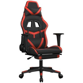 vidaXL Gaming-Stuhl mit Fu&szlig;st&uuml;tze Schwarz und Rot Kunstleder Vidaxl