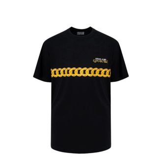 Versace Jeans Couture Logo Chain T-Shirt Schwarz Herren - - Tops - Herren - Schwarzk - S