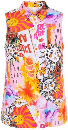 Angel Of Style Longbluse Bluse A-Linie &auml;rmellos Sonnen-Muster