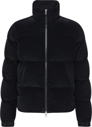 Moncler Moncler Doudoune Courte Esparron En Velours C&ocirc;tel&eacute;, Homme, Bleu, Taille: 1