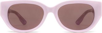 Gucci Sonnenbrille mit Logo-Print - Rosa