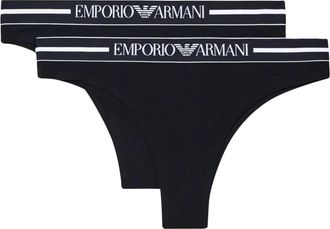 Emporio Armani Logo-Bund Slips - - Underwear - Damen - Schwarzk - XL