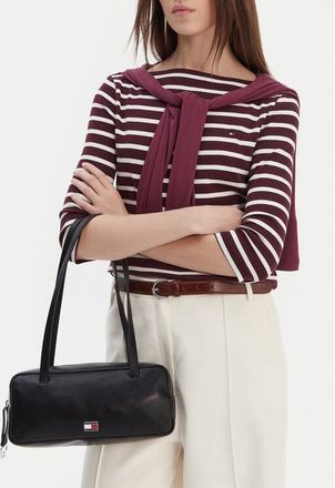 Tommy Jeans Handtasche Tjw City Shoulder Bag AW0AW18075 Schwarz